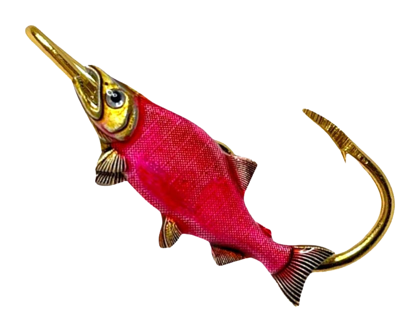 Hookits Sockeye Salmon Fishing Hook Hat Pin Clip | Mack's Prairie Wings